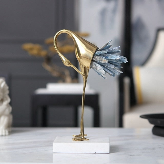 Copper Flamingo With Crystal Tail Feathers – Glam and Cozy