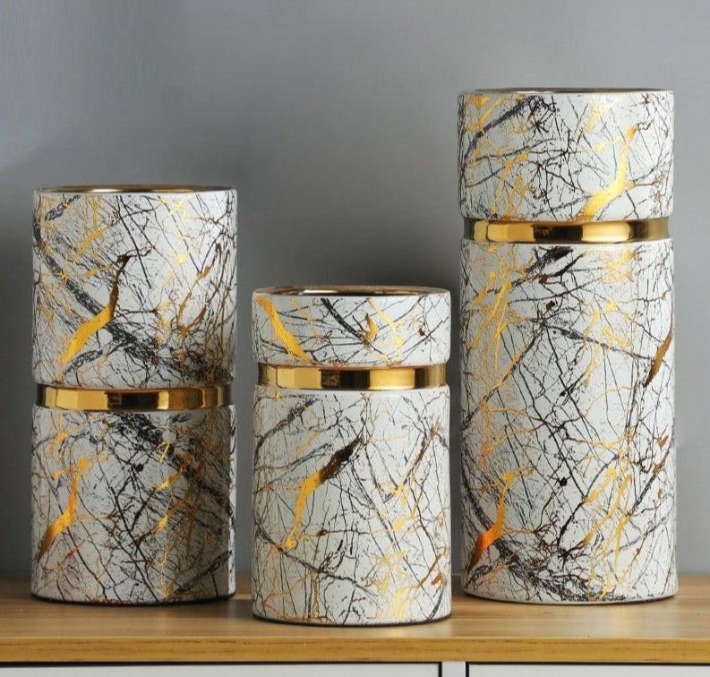 Marble Texture Ceramic Vase – Glam and Cozy