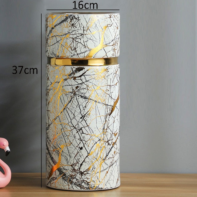 Marble Texture Ceramic Vase – Glam and Cozy