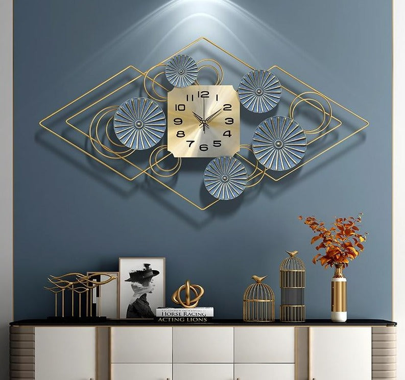 Rhombus Wrought Iron Clock – Glam and Cozy